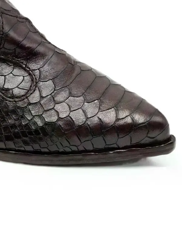 Elena Iachi Reptile-print Leather Ankle Boots