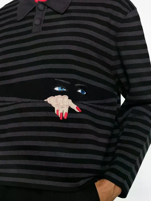 HOUSE OF ERRORS Striped-pattern Polo Shirt