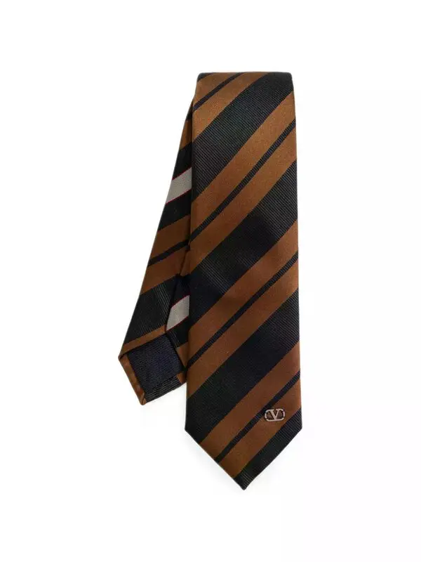 Valentino Garavani Vlogo Signature Striped Silk Tie
