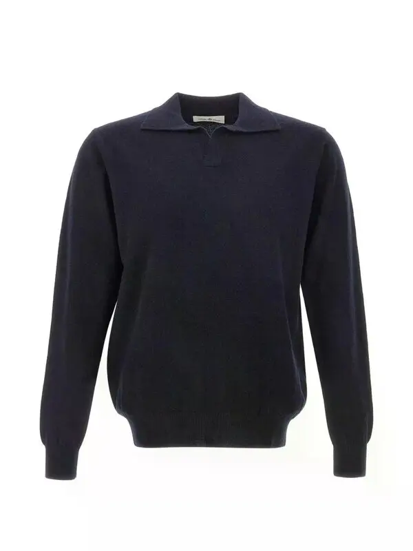DELLA CIANA Knit Long-sleeve Polo Shirt