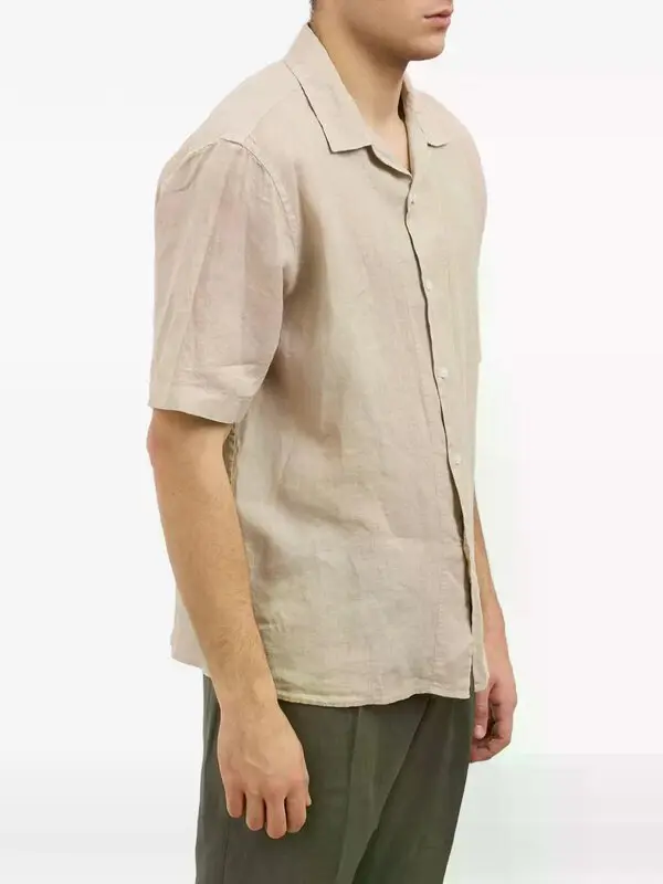 DANIELE ALESSANDRINI Linen Bowling Shirt