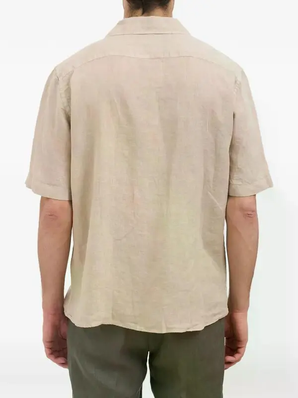 DANIELE ALESSANDRINI Linen Bowling Shirt
