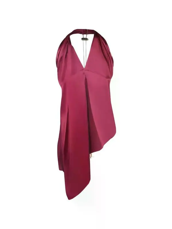 DANAME Odessa Asymmetric Draped Halterneck Blouse