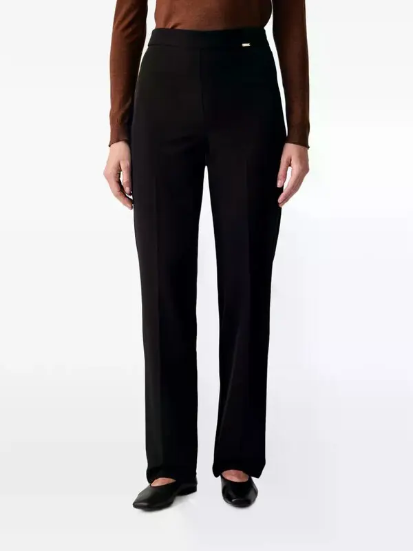 FRACOMINA Pressed-crease Logo-plaque Trousers - Black