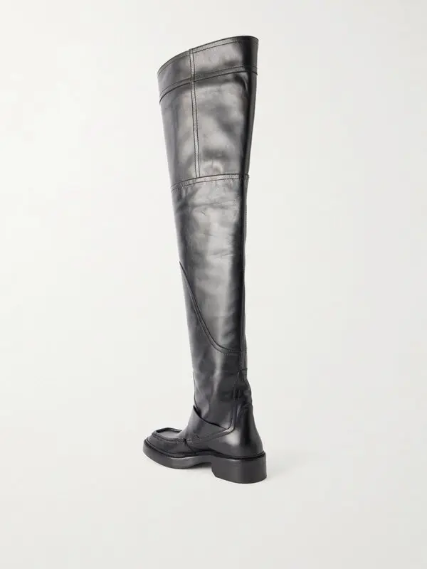 Saint Laurent Joe Leather Knee Boots