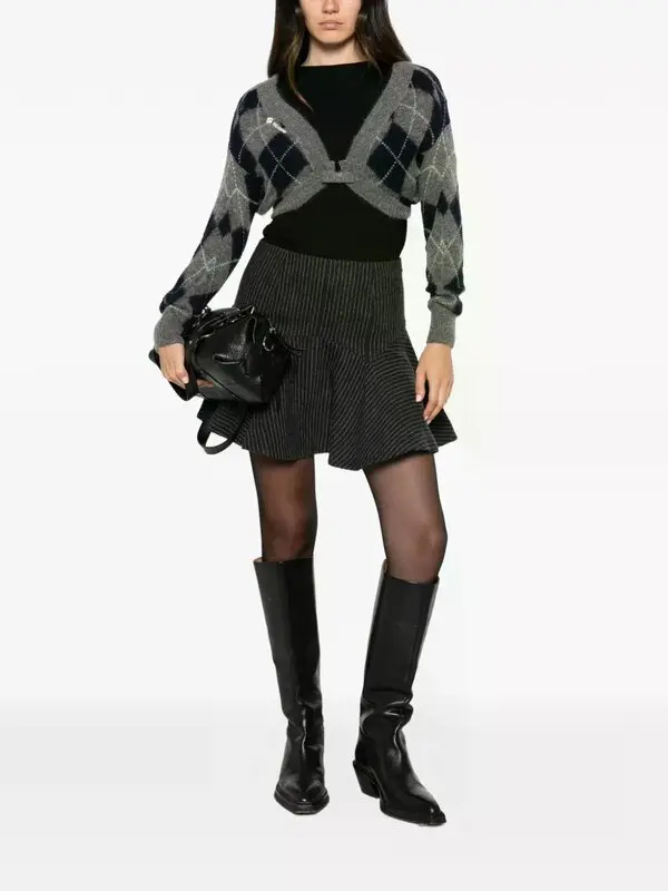 GANNI Pinstripe Mini Skirt - Grey