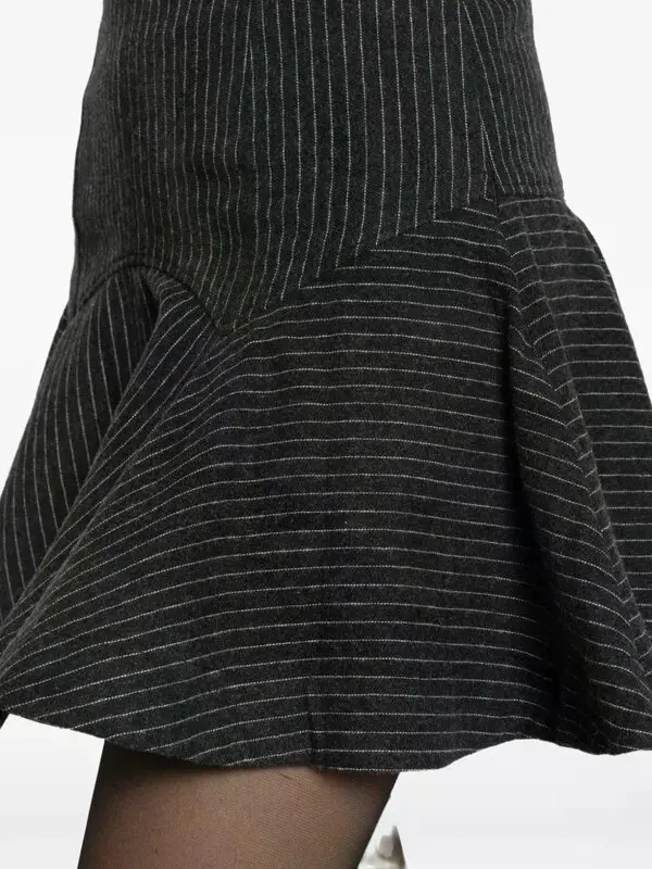 GANNI Pinstripe Mini Skirt - Grey