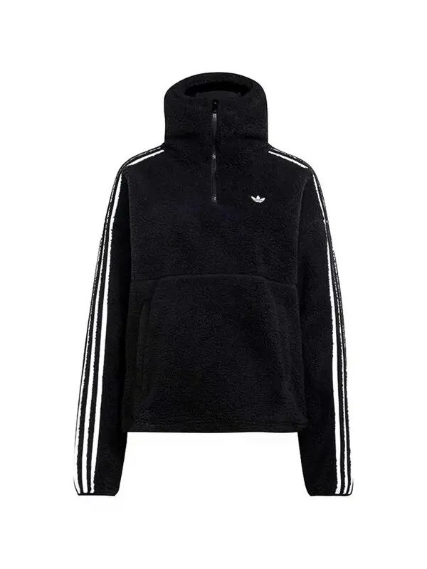 Adidas Originals Jennie Fleece Logo-patch Hoodie - Black