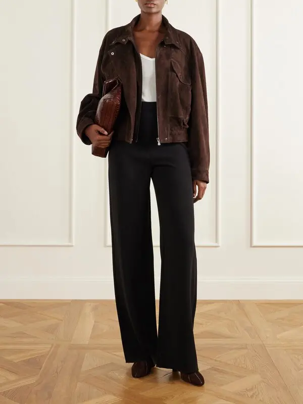 HERBERT LEVINE A Fine Line 65 Leather-trimmed Suede Ankle Boots