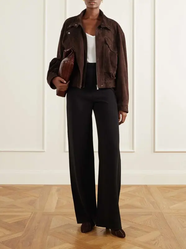HERBERT LEVINE A Fine Line 65 Leather-trimmed Suede Ankle Boots - Chocolate