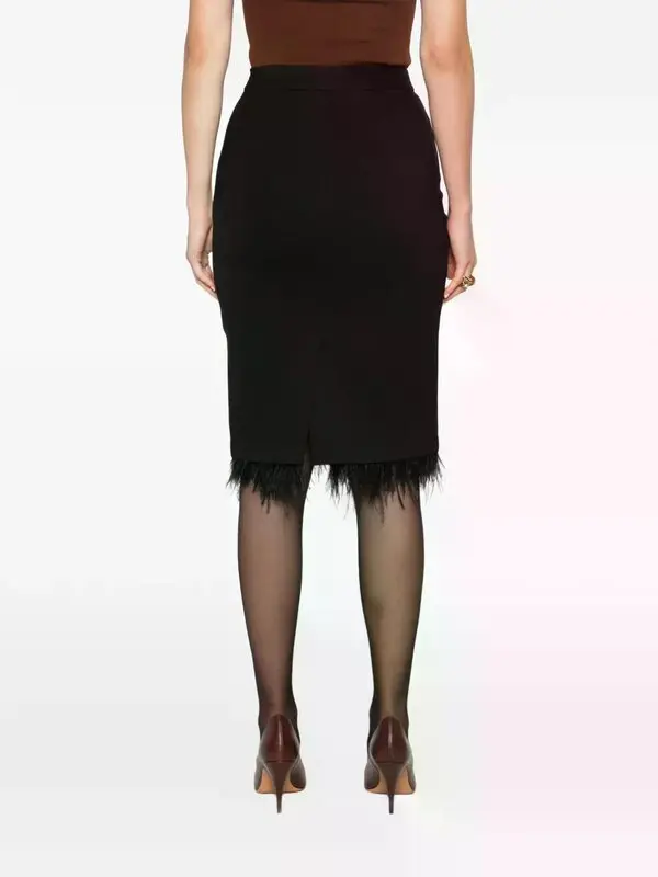 TWINSET Feather-trim Pencil Mid Skirt