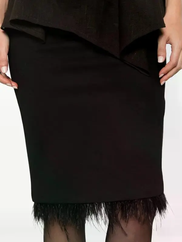 TWINSET Feather-trim Pencil Mid Skirt