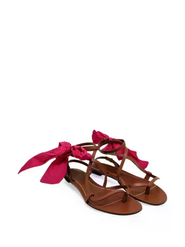 Valentino Garavani Ribbon Strappy Sandals - Brown