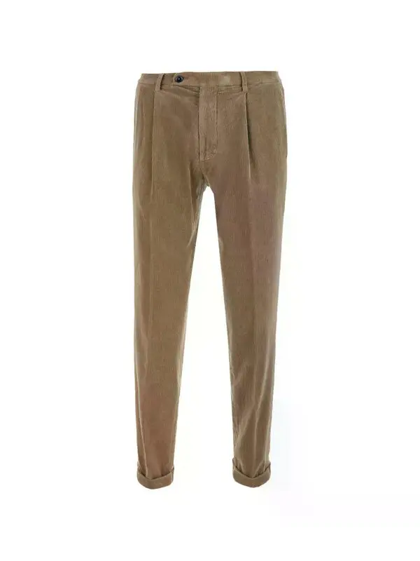 MICHAEL COAL Pleated Corduroy Trousers