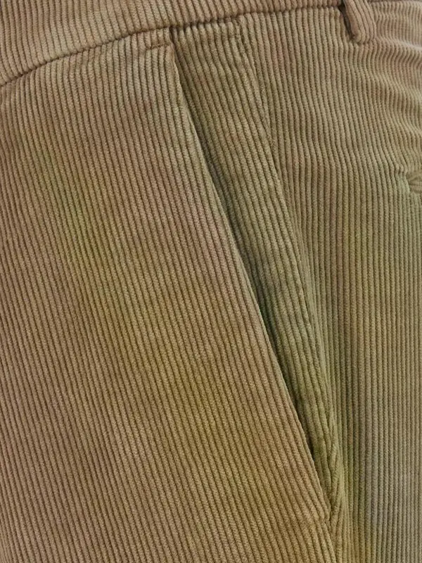 MICHAEL COAL Pleated Corduroy Trousers