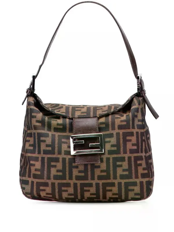 Fendi 20th Century Zucca Canvas Double Flap Shoulder Bag