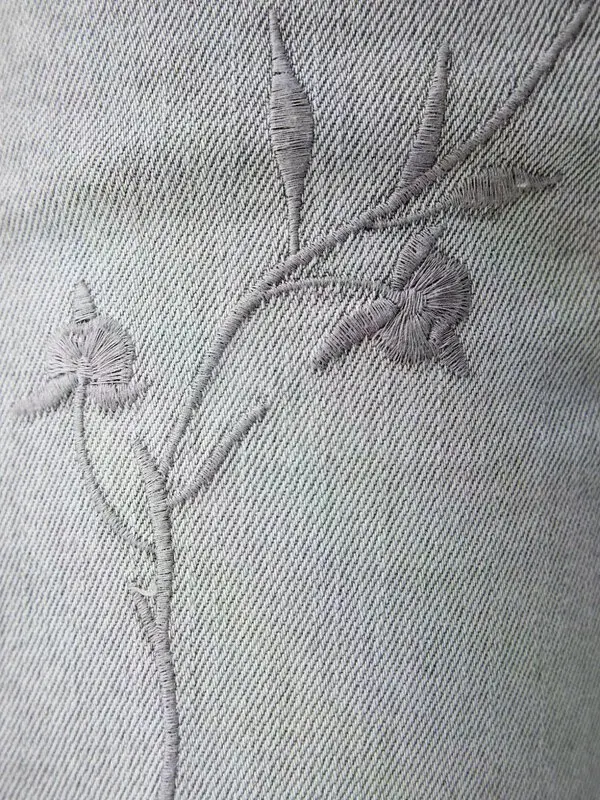 FRACOMINA Floral-embroidered Straight-leg Jeans
