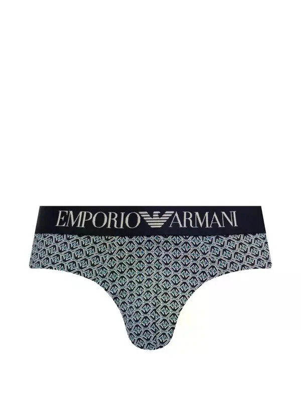 Emporio Armani Logo-waistband Briefs - Blue