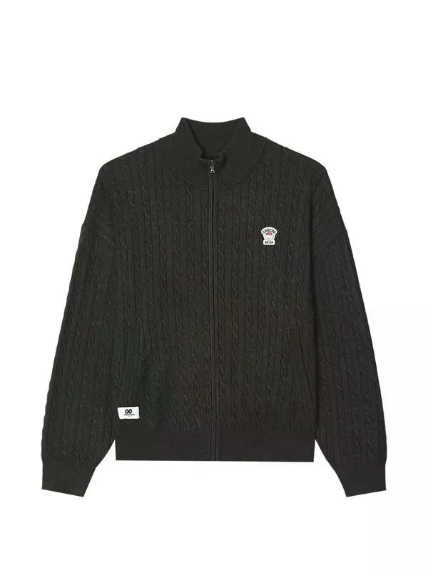 CHOCOOLATE Cable-knit Zip-up Cardigan