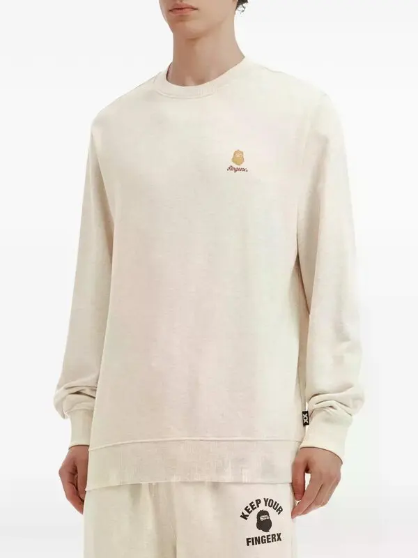 FINGERCROXX Bigfoot Logo-embroidered Sweatshirt - Neutrals