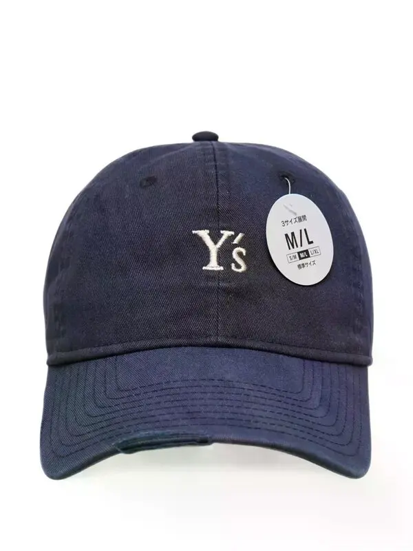 Y’s New Era Logo-embroidered Vintage-wash Cap - Blue