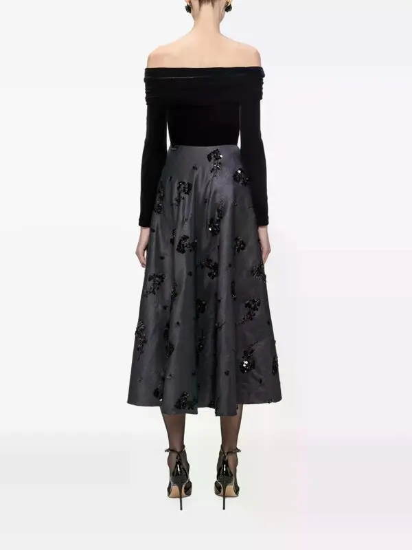NISSA Off-shoulder Embellished Mini Dress