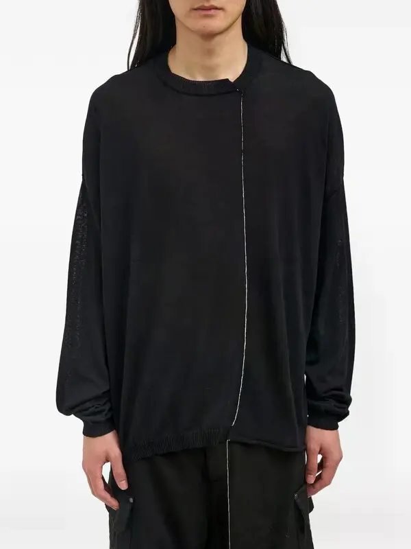 Isabel Benenato Exposed-seam Crew-neck Sweater