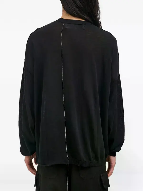 Isabel Benenato Exposed-seam Crew-neck Sweater