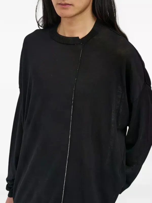 Isabel Benenato Exposed-seam Crew-neck Sweater