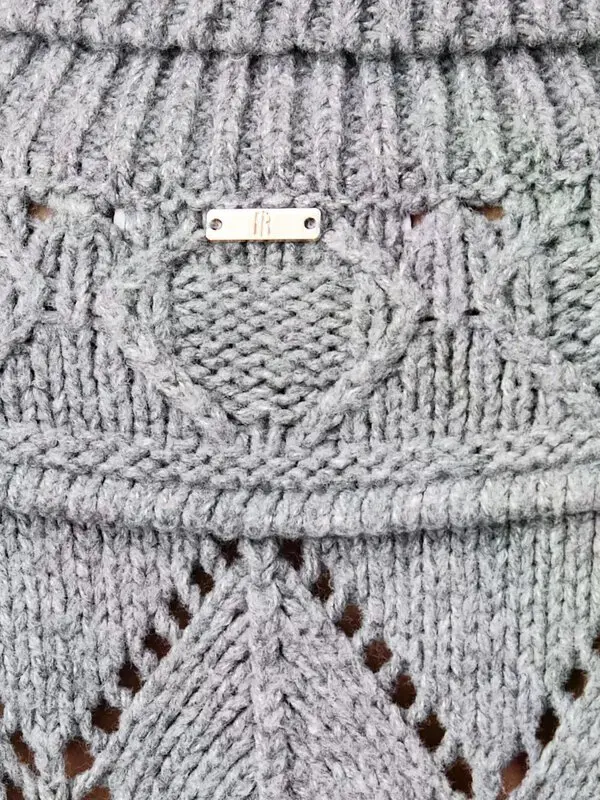 FRACOMINA Pointelle-knit Floral-appliqué Sweater