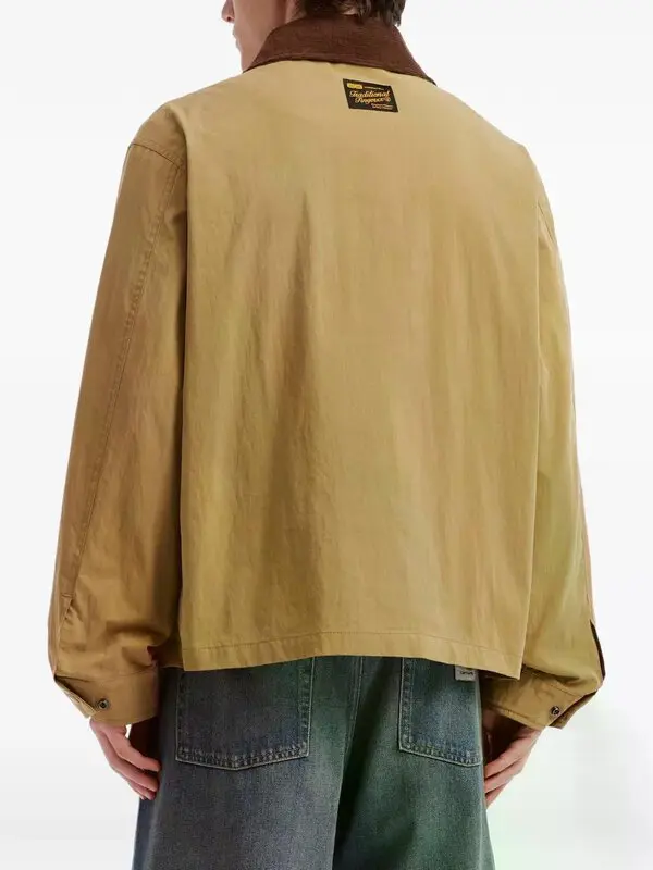 FINGERCROXX Corduroy-collar Logo-embroidered Jacket