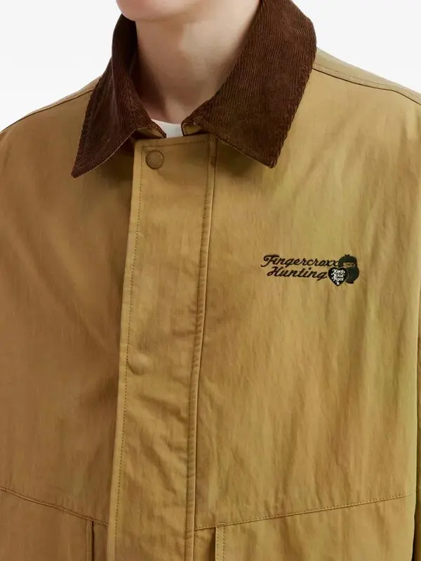 FINGERCROXX Corduroy-collar Logo-embroidered Jacket