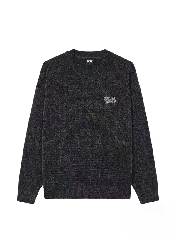 FINGERCROXX Logo-embroidered Chenille Sweater
