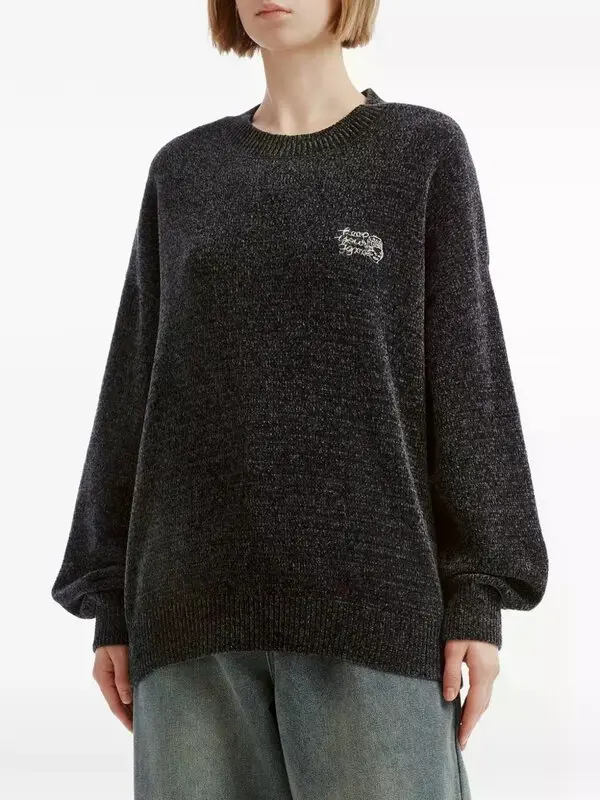 FINGERCROXX Logo-embroidered Chenille Sweater