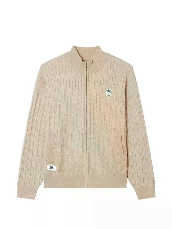CHOCOOLATE Cable-knit Zip-up Cardigan
