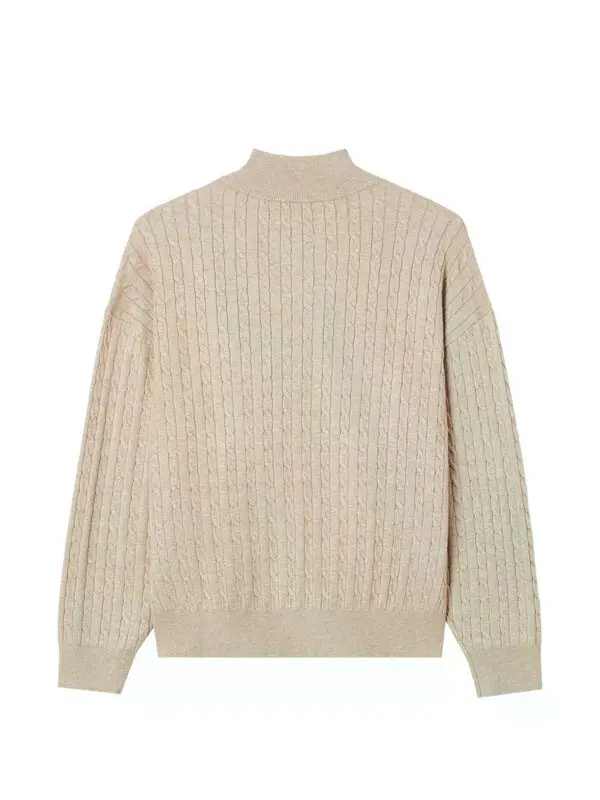CHOCOOLATE Cable-knit Zip-up Cardigan