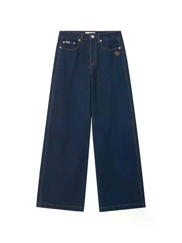 CHOCOOLATE Contrast-stitch Logo-embroidered Jeans