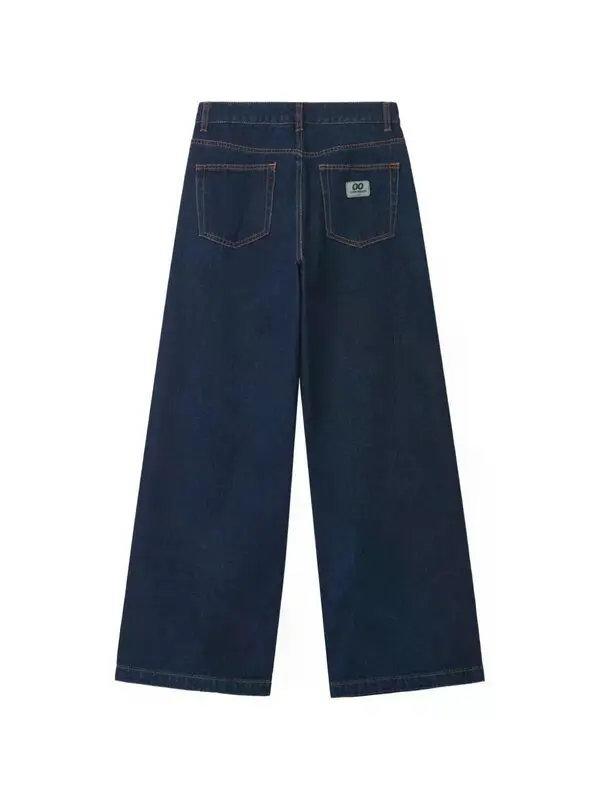 CHOCOOLATE Contrast-stitch Logo-embroidered Jeans