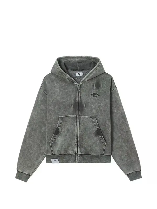 Izzue Logo-embroidered Acid-wash Hoodie