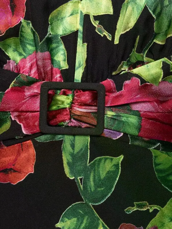 NISSA Floral Silk And Viscose Midi Dress