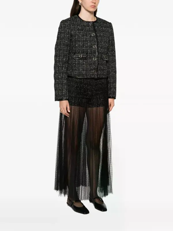 TWINSET Bouclé Leather-trim Jacket