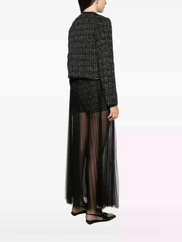 TWINSET Bouclé Leather-trim Jacket