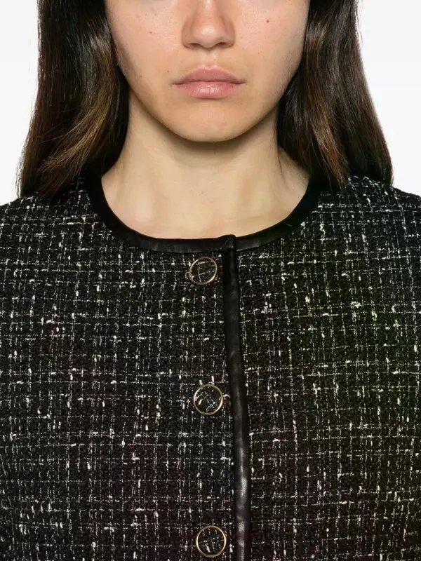 TWINSET Bouclé Leather-trim Jacket
