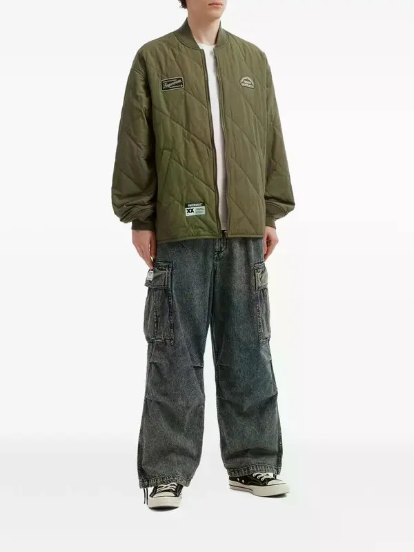 FINGERCROXX Diamond-quilted Logo-patch Jacket