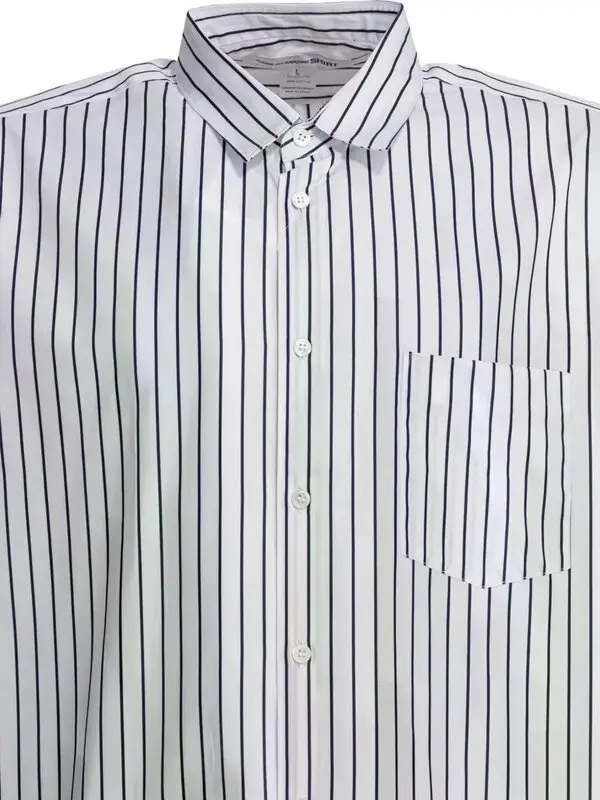 Comme Des Garçons Striped-pattern Pocket-detail Shirt