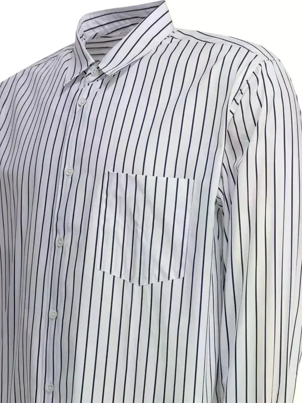 Comme Des Garçons Striped-pattern Pocket-detail Shirt