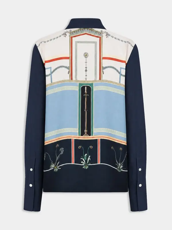CALLAS MILANO Billie Scarf Back Shirt Navycombo