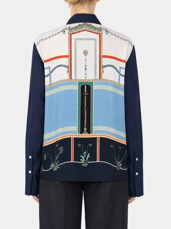 CALLAS MILANO Billie Scarf Back Shirt Navycombo