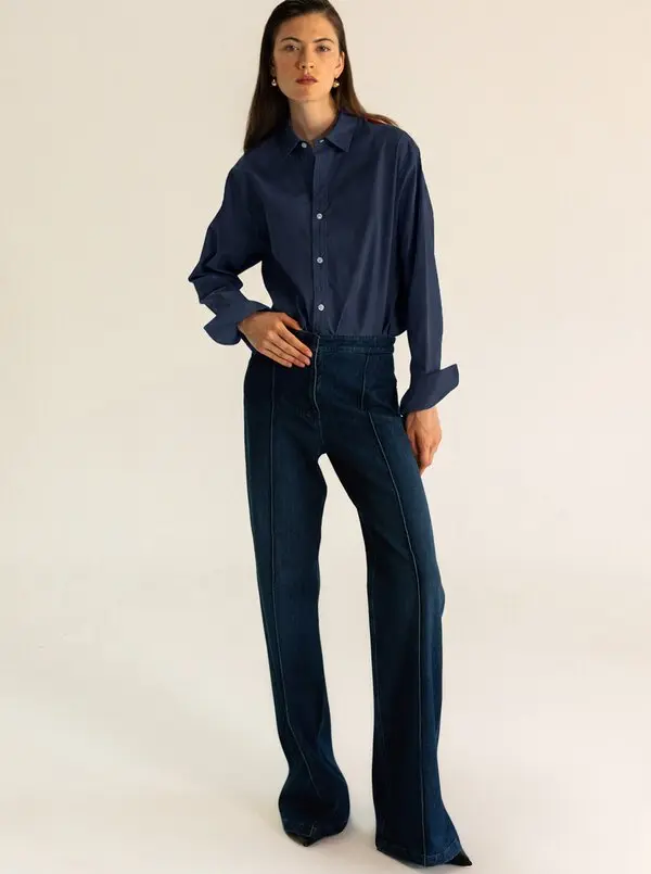 CALLAS MILANO Billie Scarf Back Shirt Navycombo