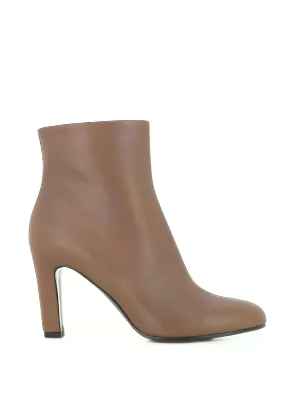 DEL CARLO Side-zip Leather Ankle Boots